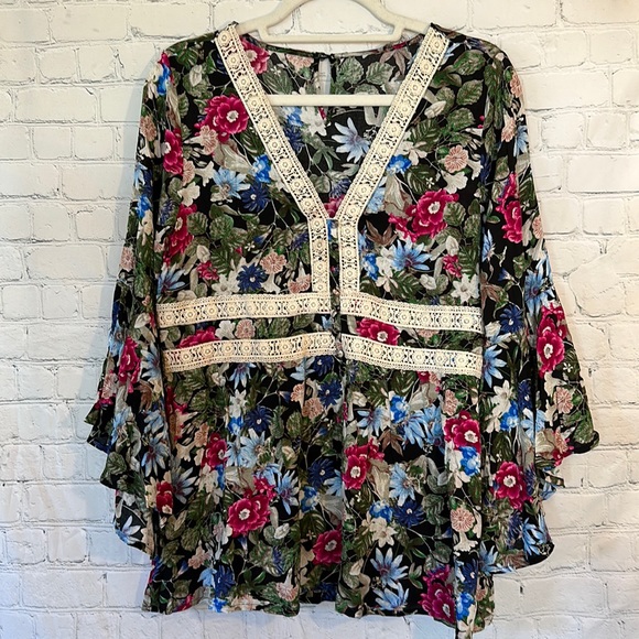 JODIFL | Tops | Nwt Jodifl Boho Flower Red Top | Poshmark